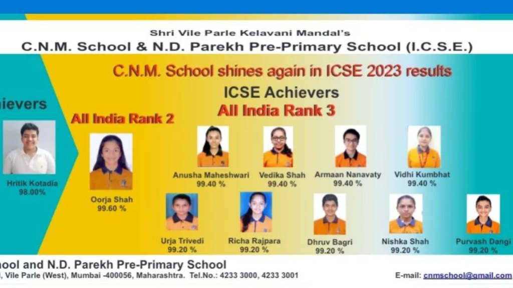 CNMS School Students Excel in ICSE and ISC Examinations with ...